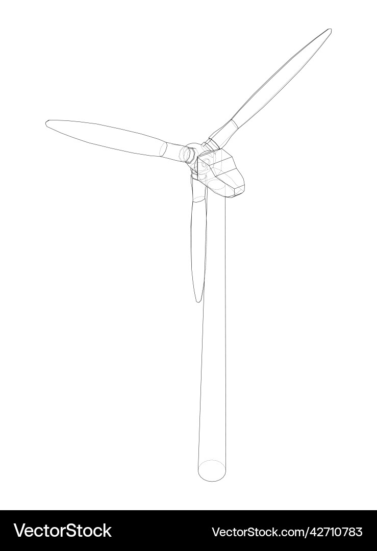 Wind turbine rendering of 3d Royalty Free Vector Image