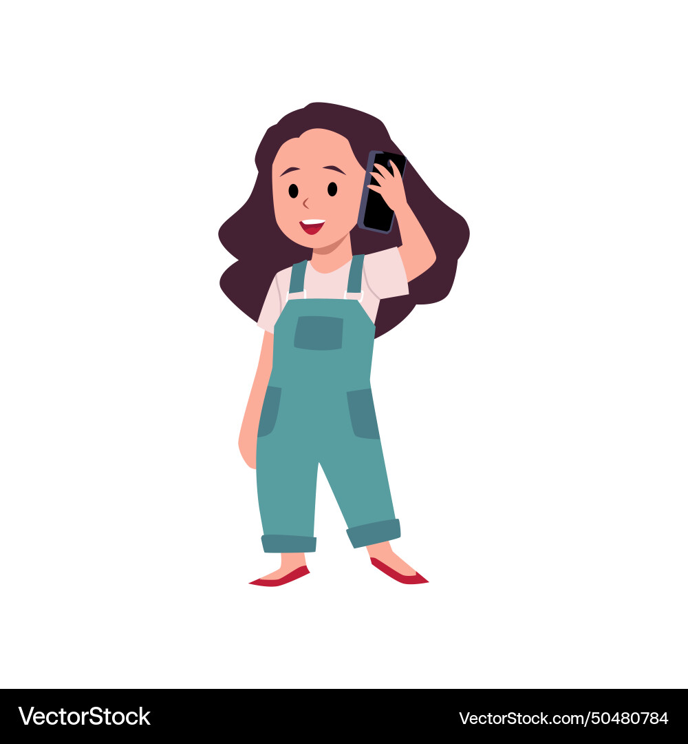 A girl talking on the phone Royalty Free Vector Image