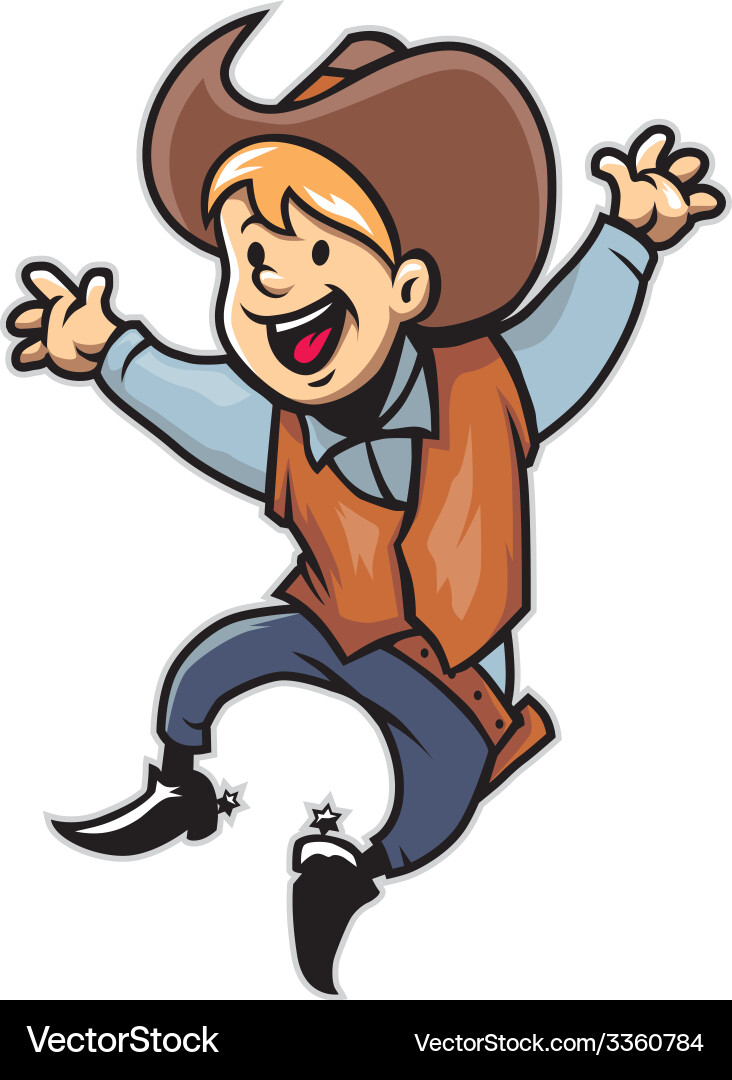 Cheerful Cowboy Kid Royalty Free Vector Image - VectorStock
