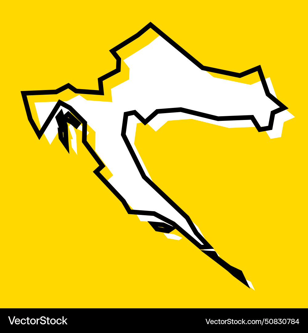 Croatia simplified map Royalty Free Vector Image