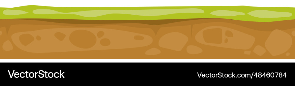 Game ground seamless cartoon land with grass layer