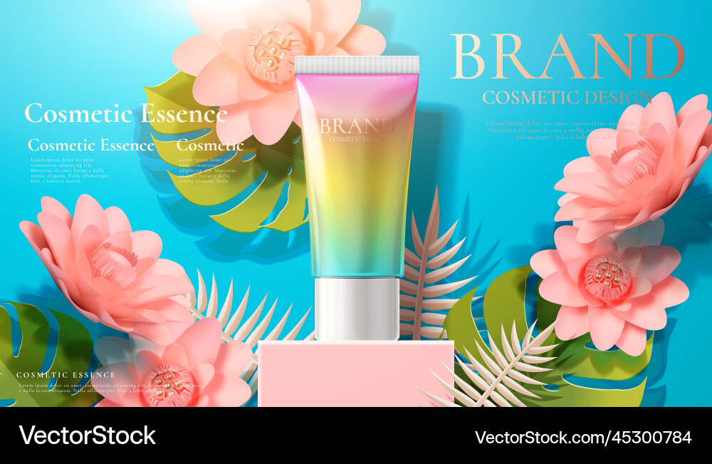 Gradient skincare tube ads Royalty Free Vector Image