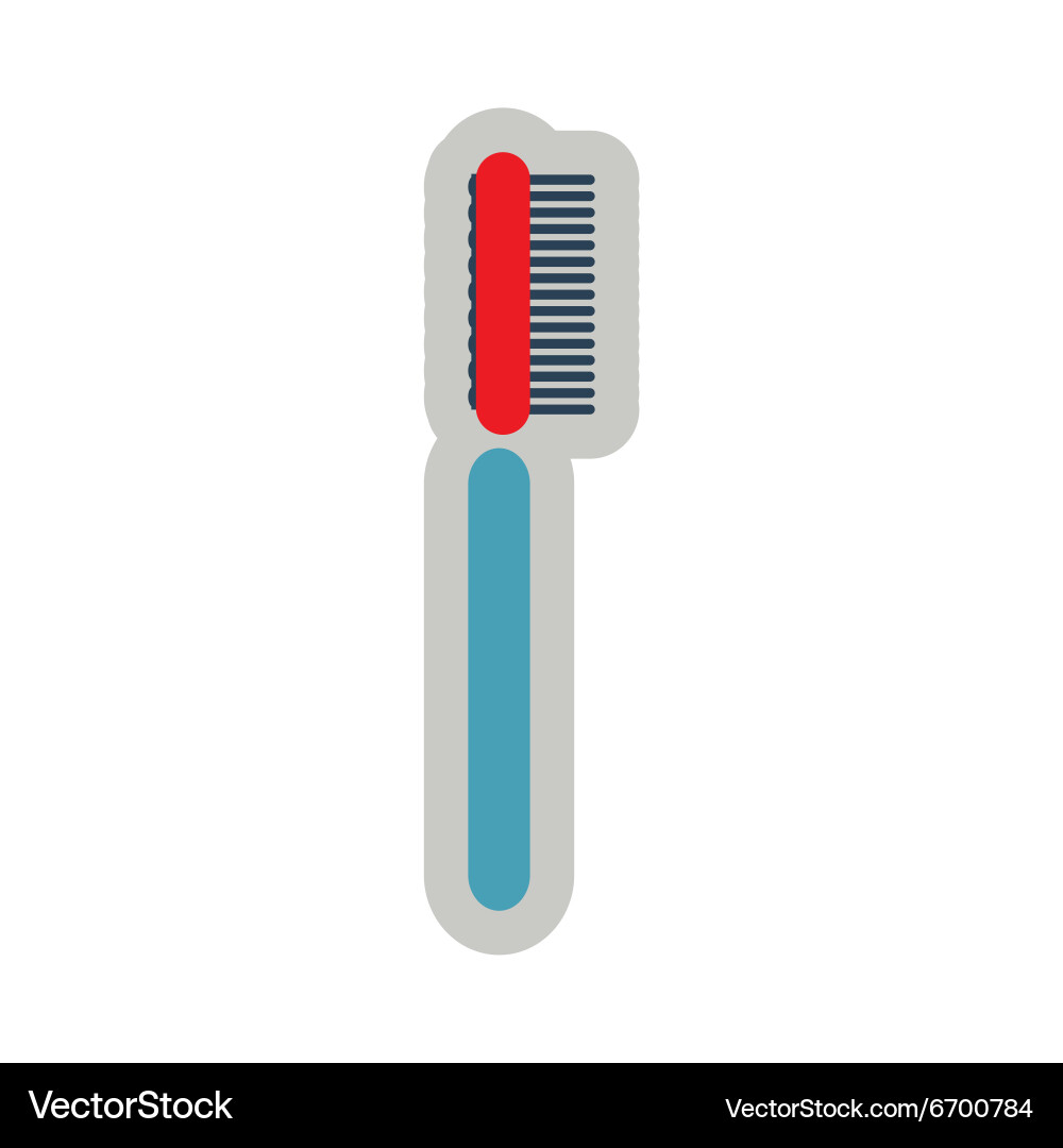 Icon of tooth brush in flat style Royalty Free Vector Image