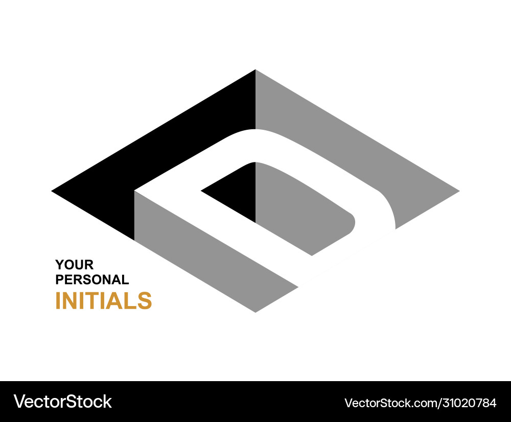Isometric letter d template for creating logos Vector Image
