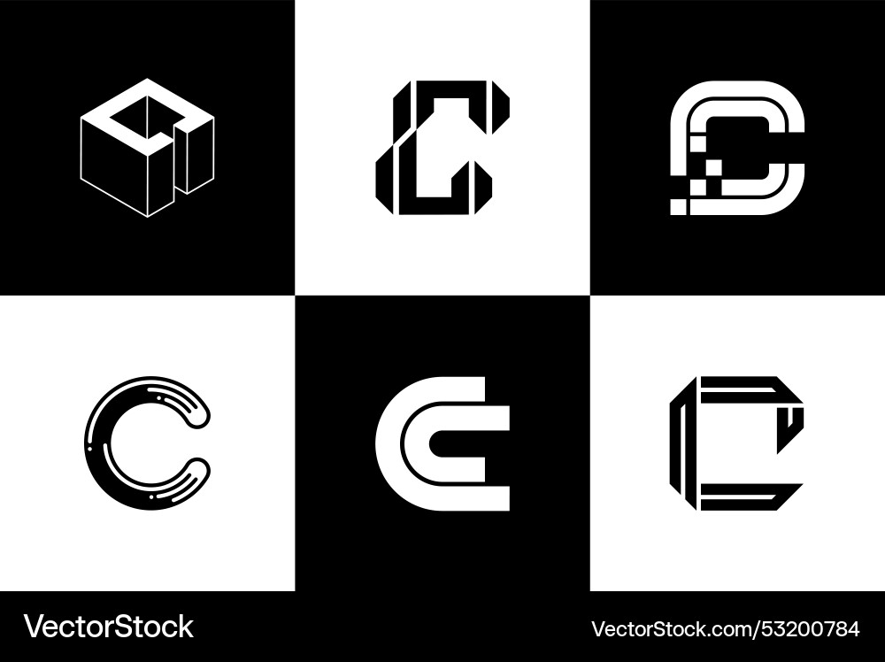 Letter c fonts and logo design Royalty Free Vector Image