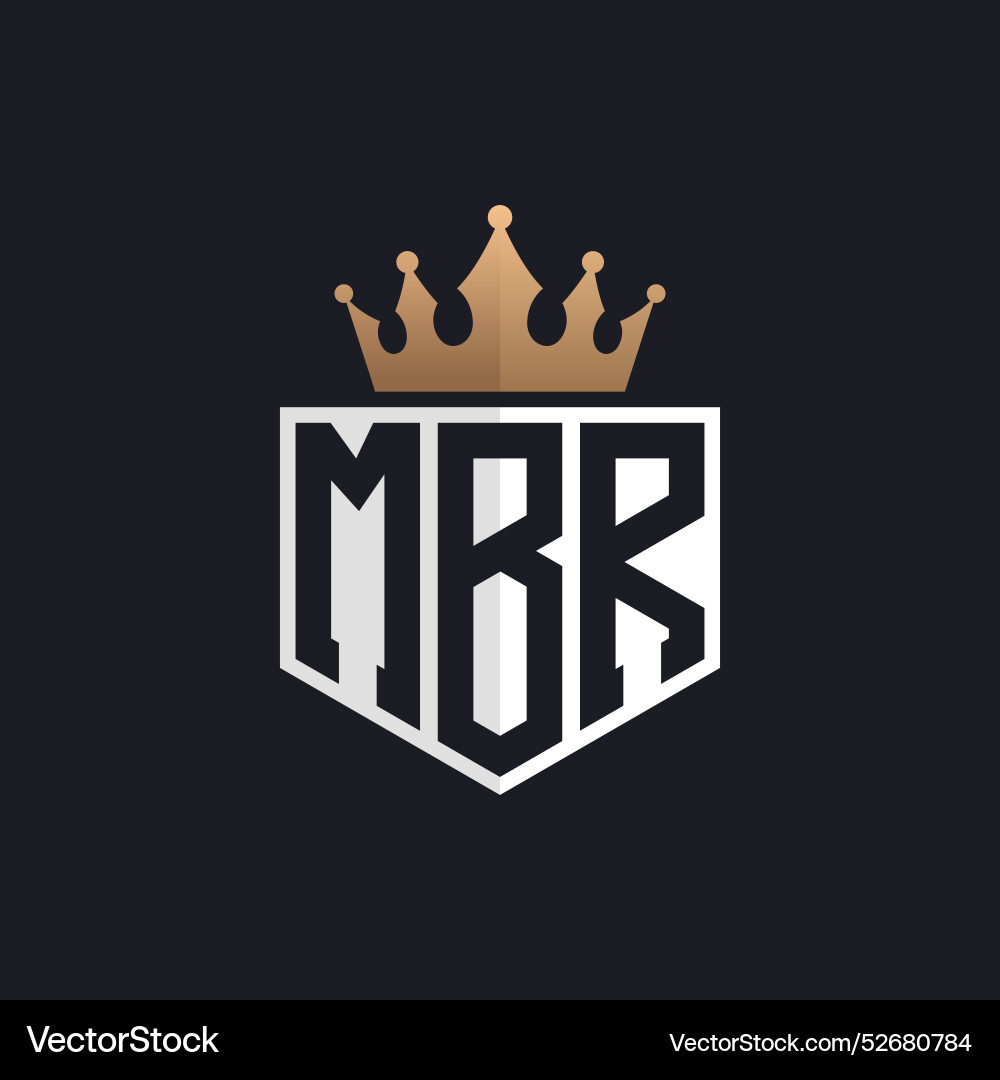 Luxury mbr logo with crown elegant initials Vector Image
