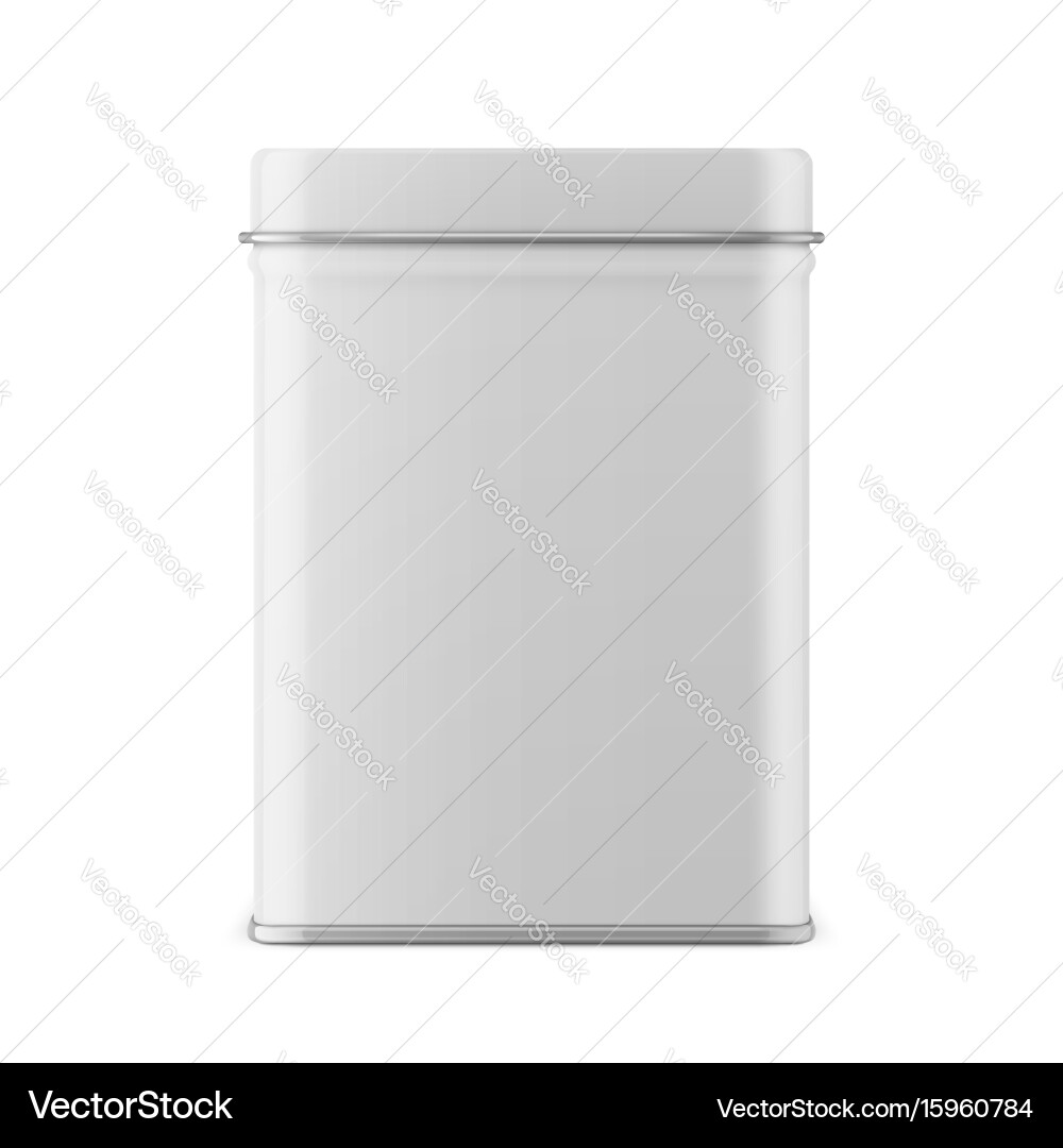 Rectangular glossy tin can template Royalty Free Vector