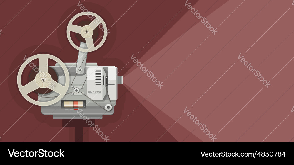 Retro movie projector Royalty Free Vector Image