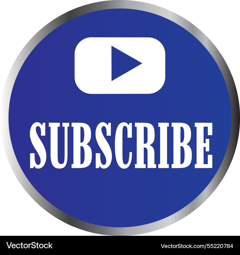 Round subscribe button blue file eps Royalty Free Vector