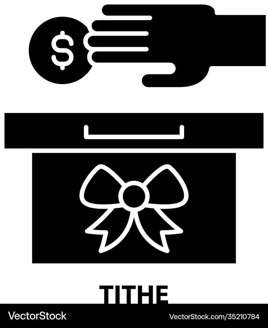 Tithe icon black sign with editable Royalty Free Vector