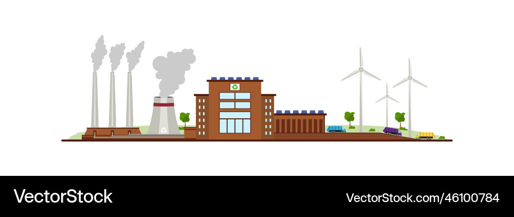 Waste processing plant Royalty Free Vector Image