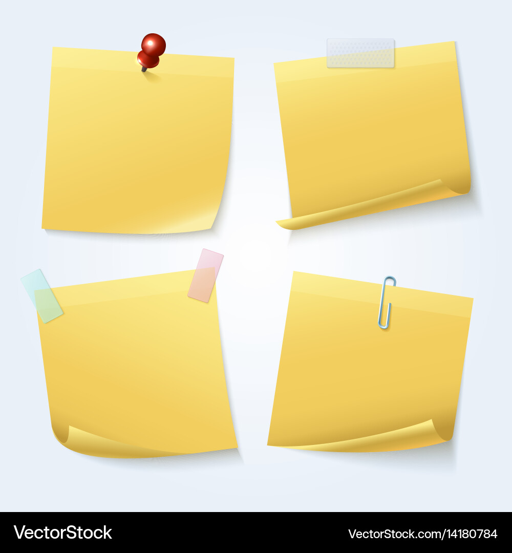 Yellow Sticky Note Set Royalty Free Vector Image