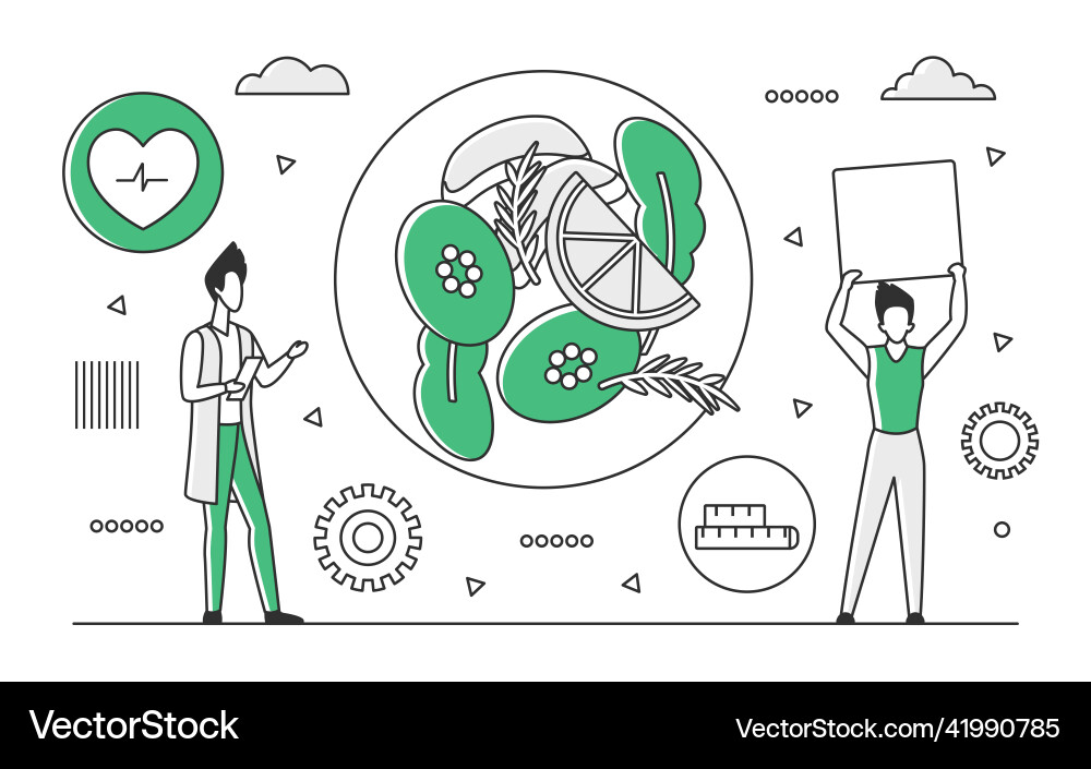 Balanced diet and healthy food program Royalty Free Vector