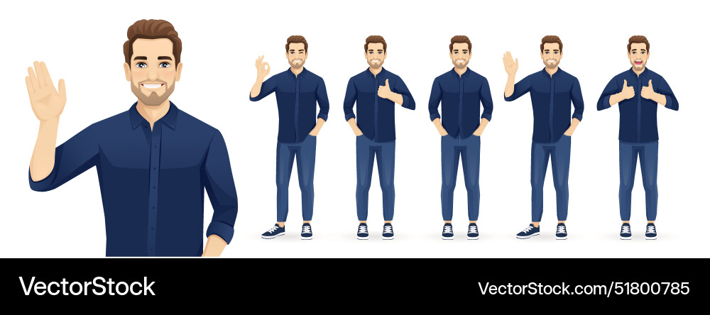 Business man set Royalty Free Vector Image - VectorStock