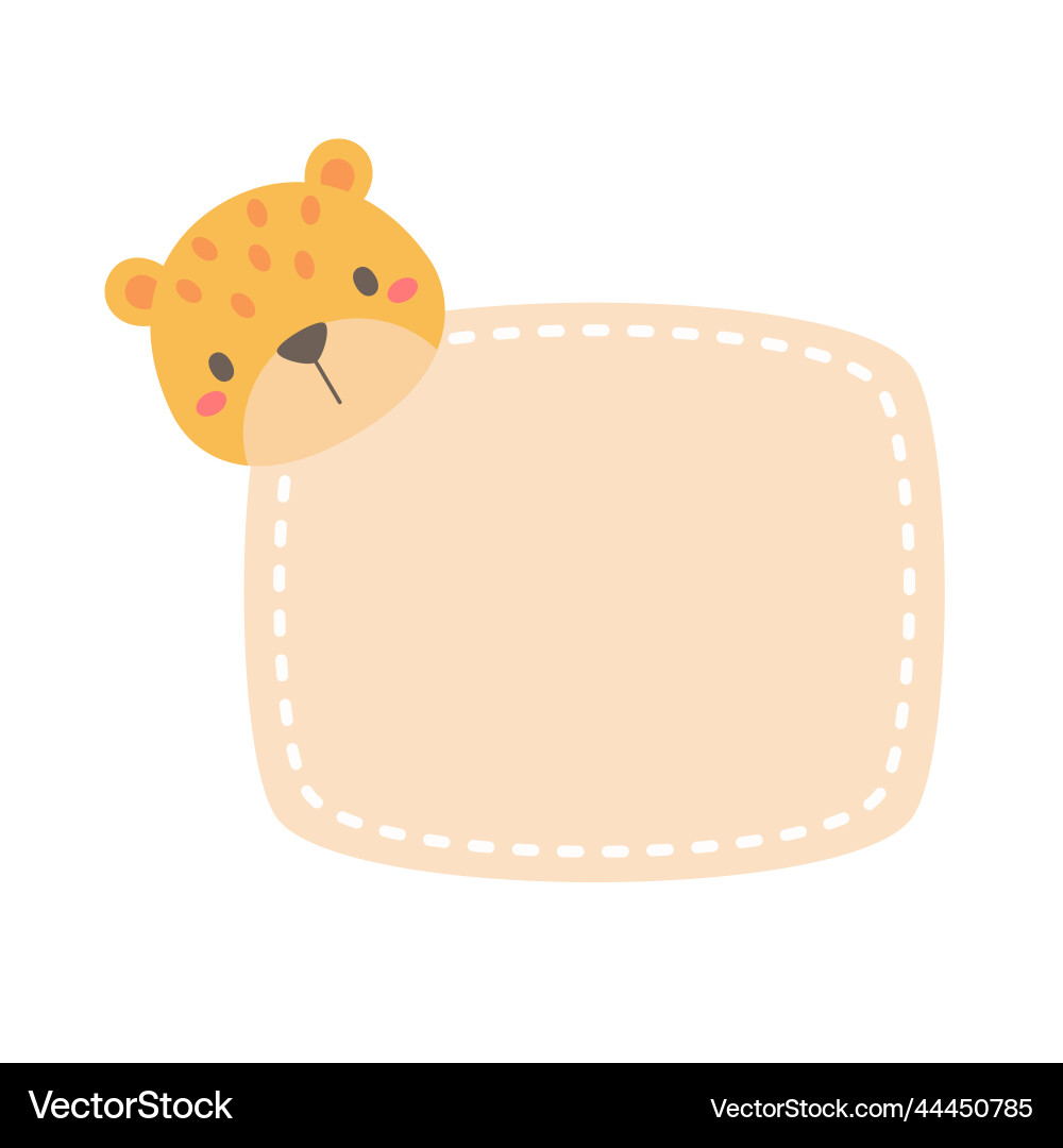 Cute wild animal cartoon text frame Royalty Free Vector