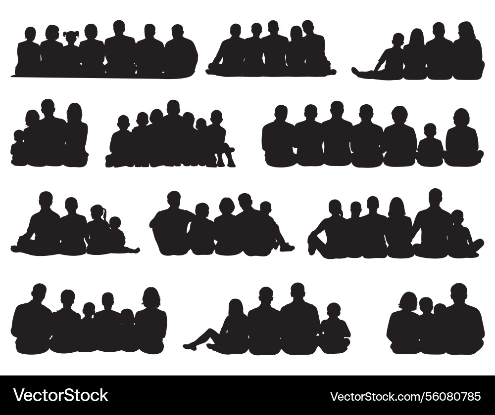 Family silhouette Royalty Free Vector Image - VectorStock