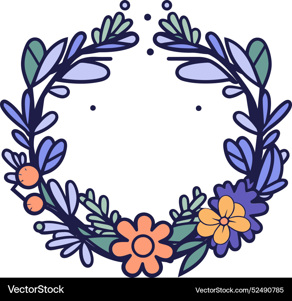 Floral hoops wreath artworkwreath showcase ill Vector Image