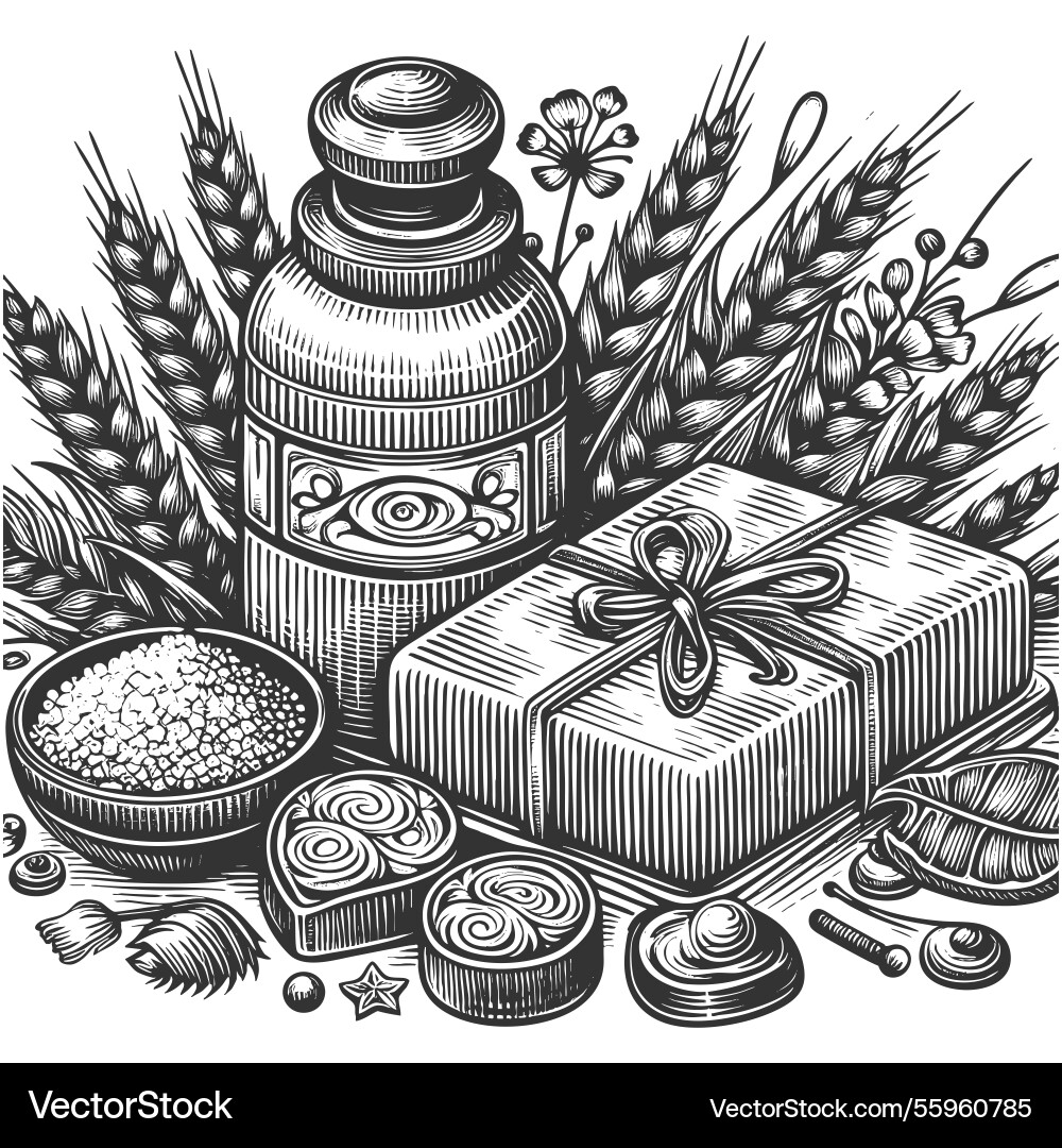 Handmade soap and essential oils Royalty Free Vector Image