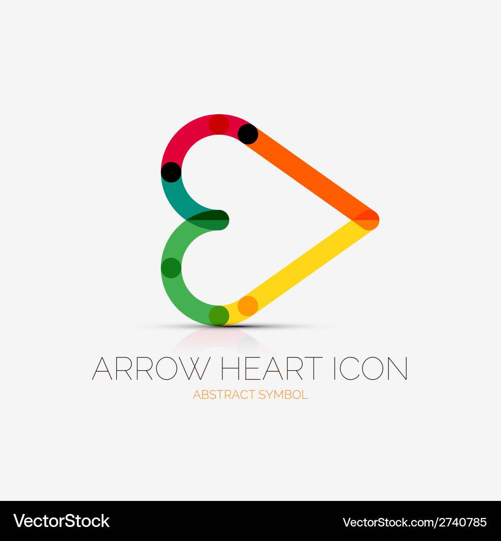 Heart Arrow Icon - Business Symbol Royalty Free Vector Image