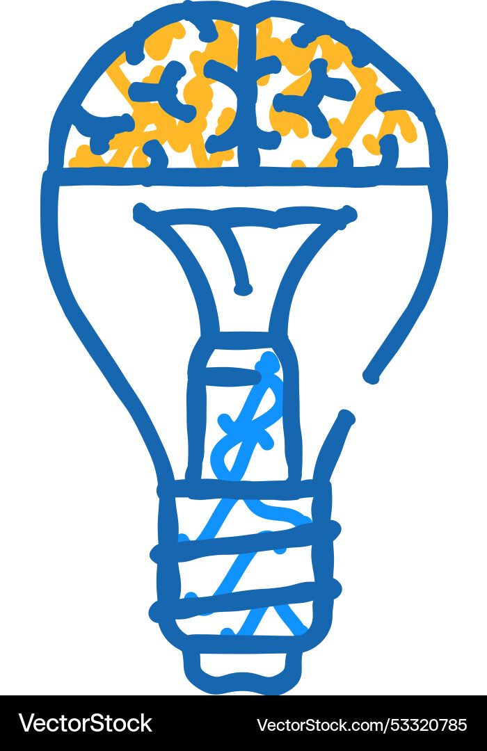 Idea brain human icon doodle Royalty Free Vector Image