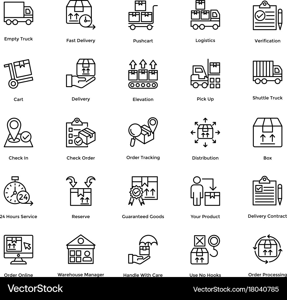 Logistic delivery icons set 7 Royalty Free Vector Image