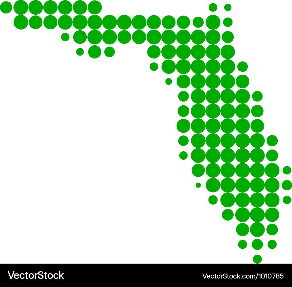 Map of florida Royalty Free Vector Image - VectorStock