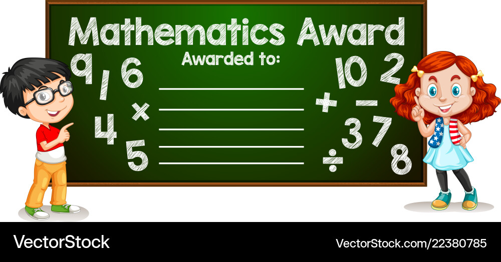 Mathematics award template concept Royalty Free Vector Image
