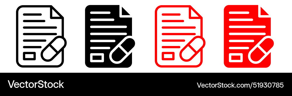 Prescription and capsule icon showing medication Vector Image