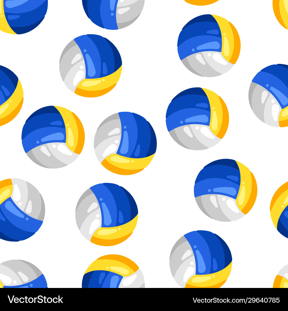 Seamless pattern with volleyball balls in flat Vector Image