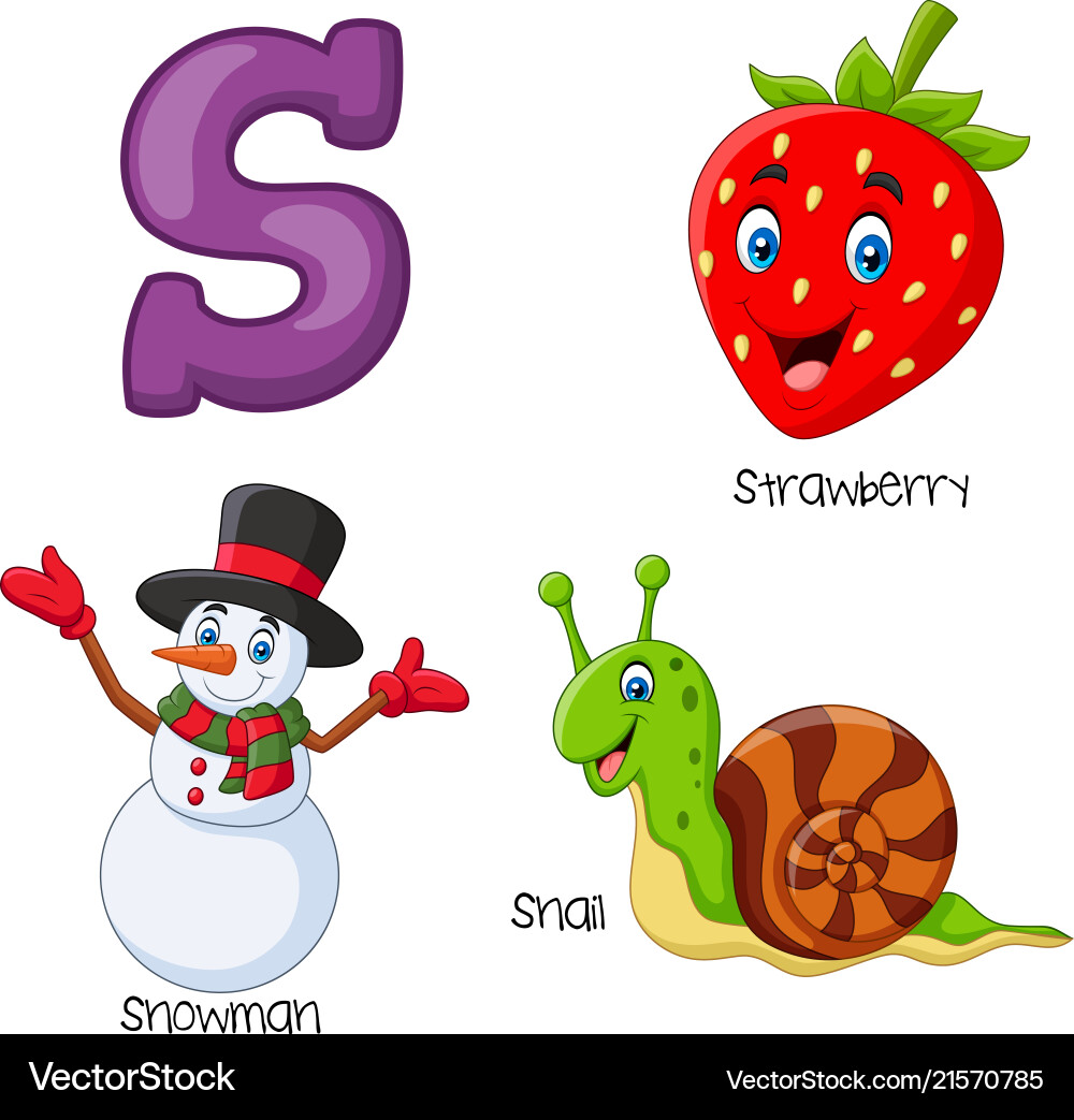 Silly Alphabet Letter S Royalty Free Vector Image