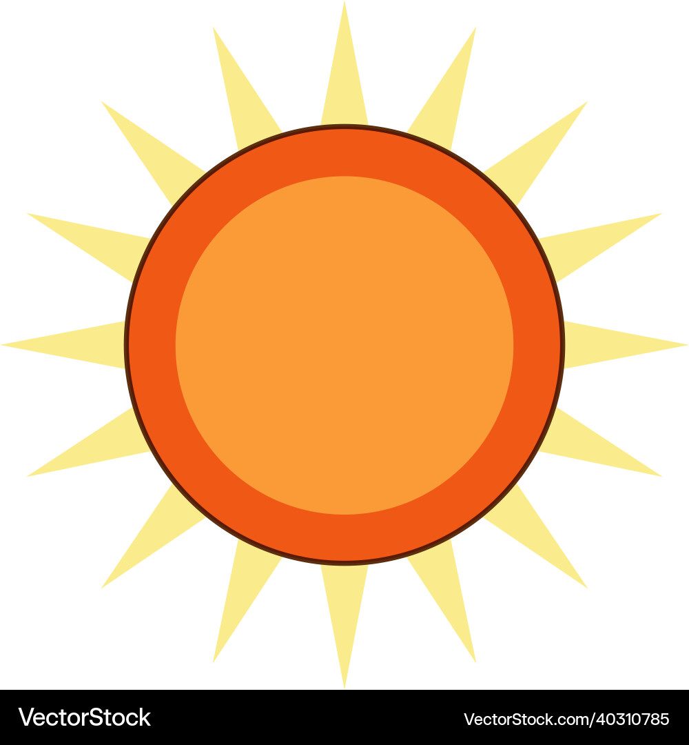 Simple sun symbol on white background Royalty Free Vector