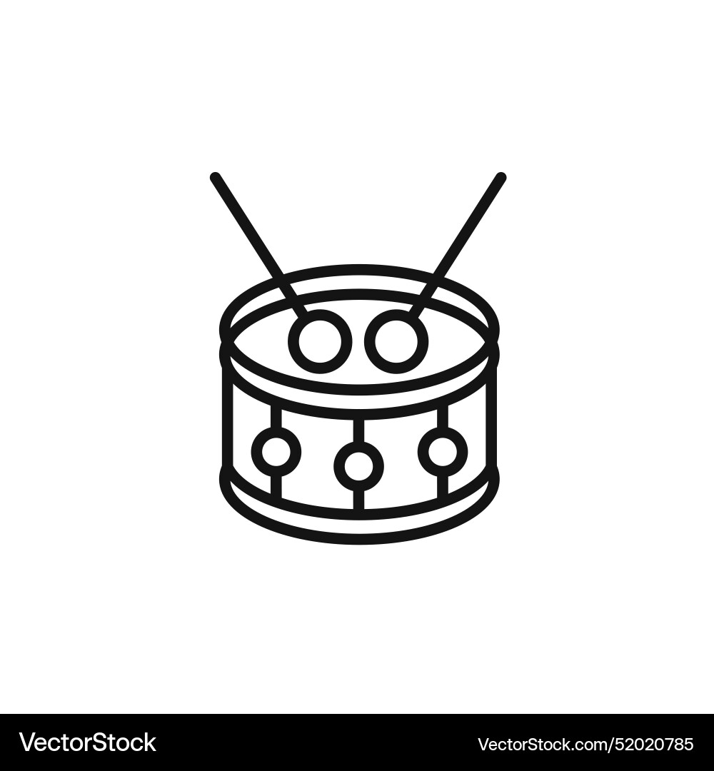 Snare drum icon outline collection in black Vector Image