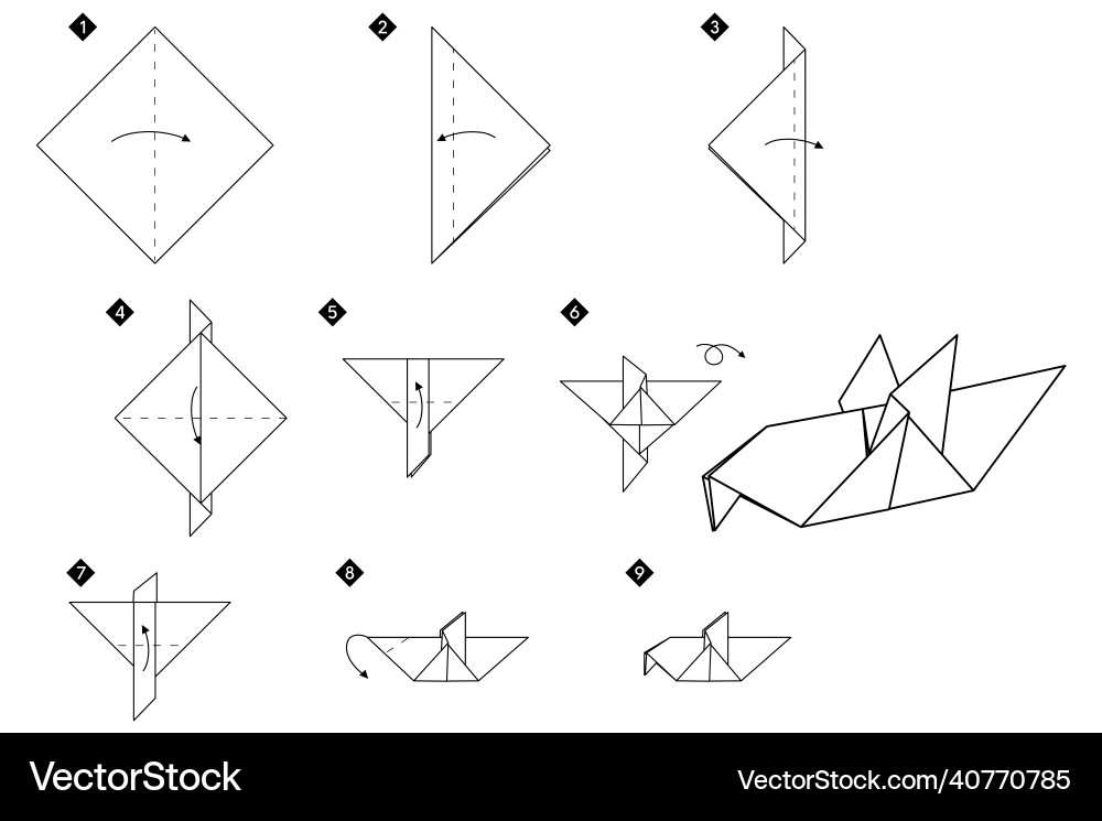 Origami Bird Instructions Step By Step Origami Bird Craft