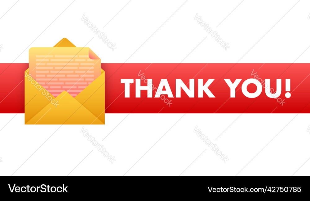 Thank you latter sign envelope stock Royalty Free Vector