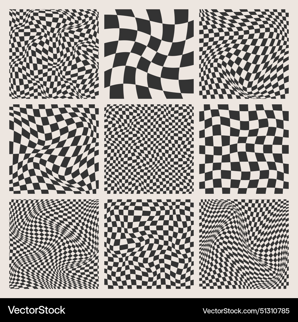 Trendy checkered pattern black and white Vector Image