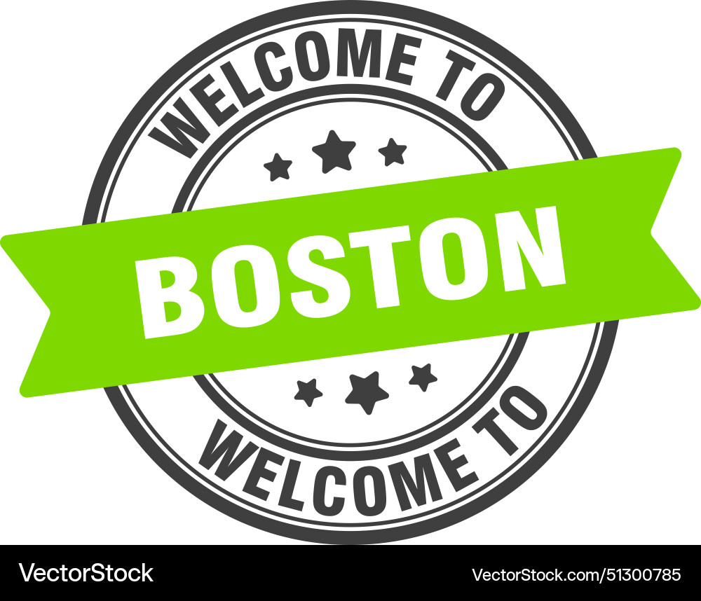 Welcome to boston stamp round sign Royalty Free Vector Image