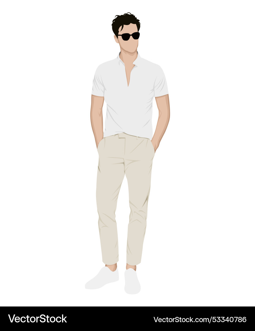 A man in light shirt Royalty Free Vector Image
