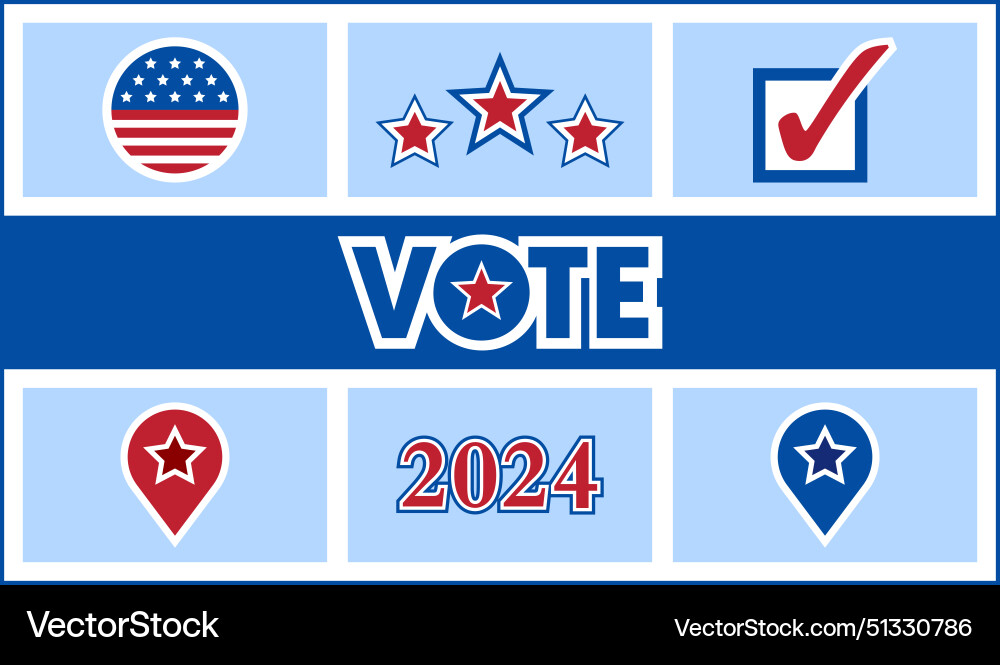 American political vote icons Royalty Free Vector Image