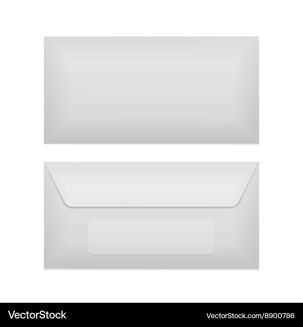 Back and front of realistic envelope template Vector Image