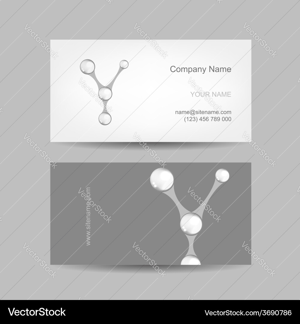 Business card design with letter y Royalty Free Vector Image