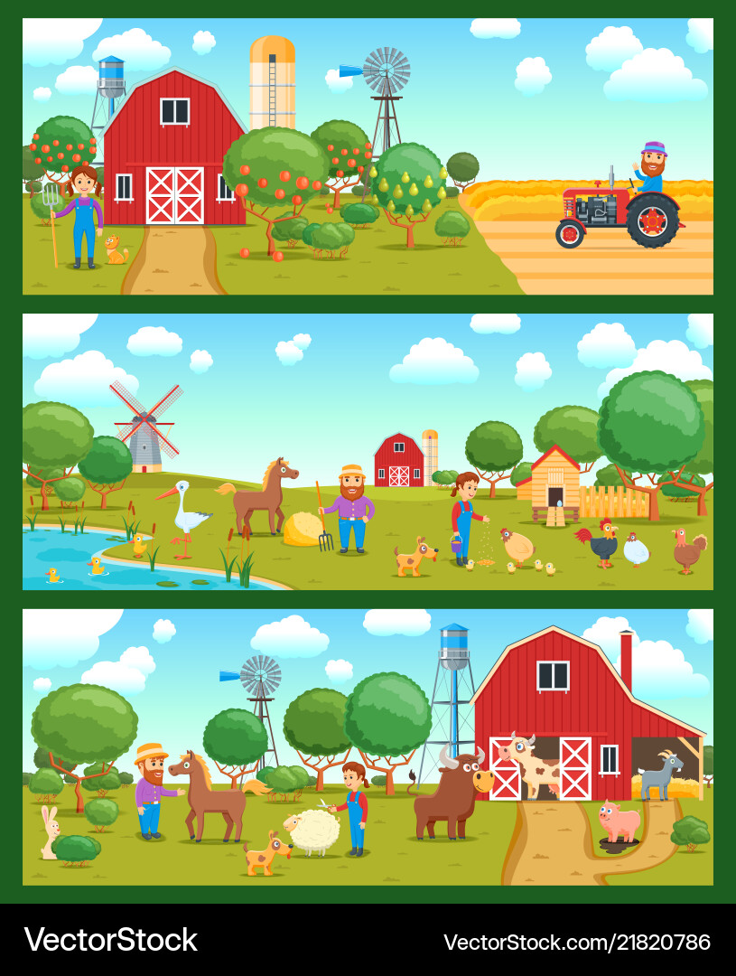 Cartoon banners set Royalty Free Vector Image - VectorStock