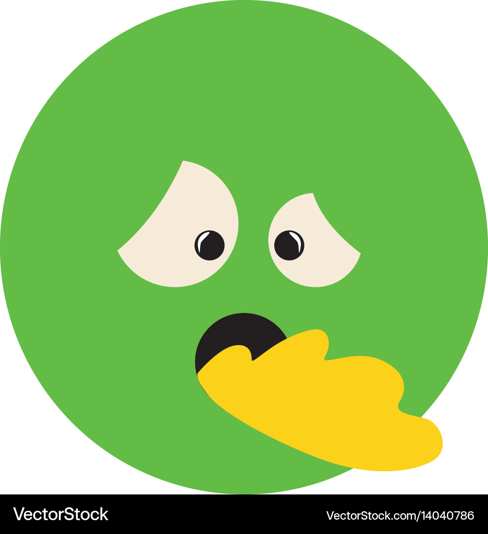 Colorful emoticon sick face expression Royalty Free Vector