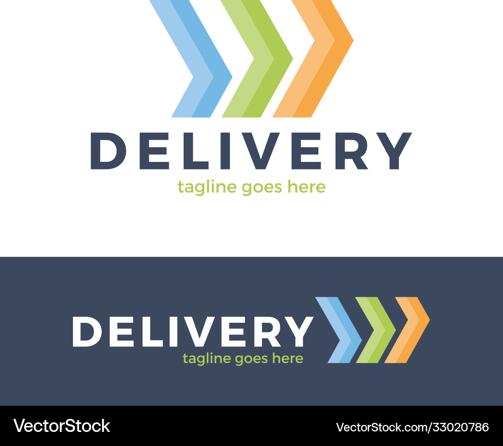 Delivery three arrow logo colorful line style Vector Image