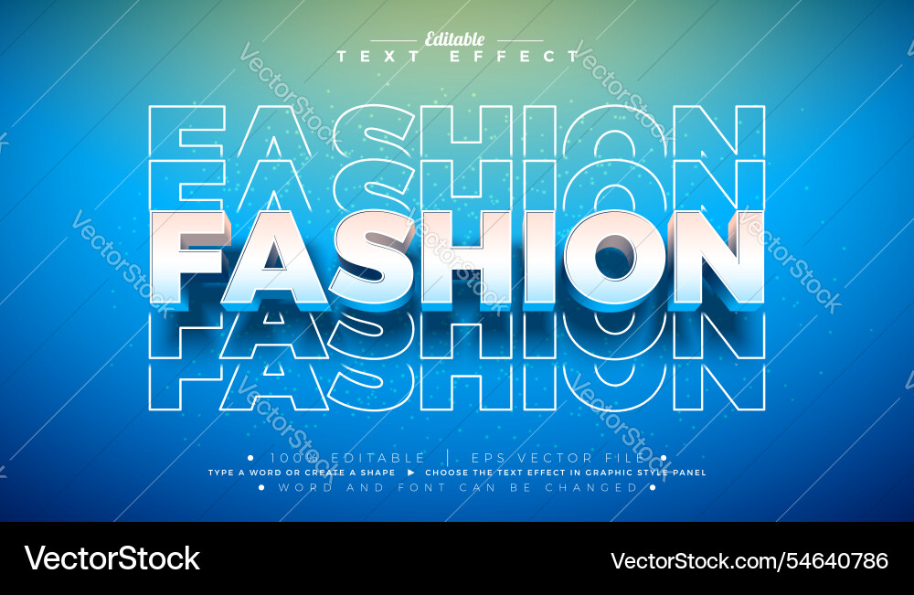 Fashion 3d text effect design editable and Vector Image