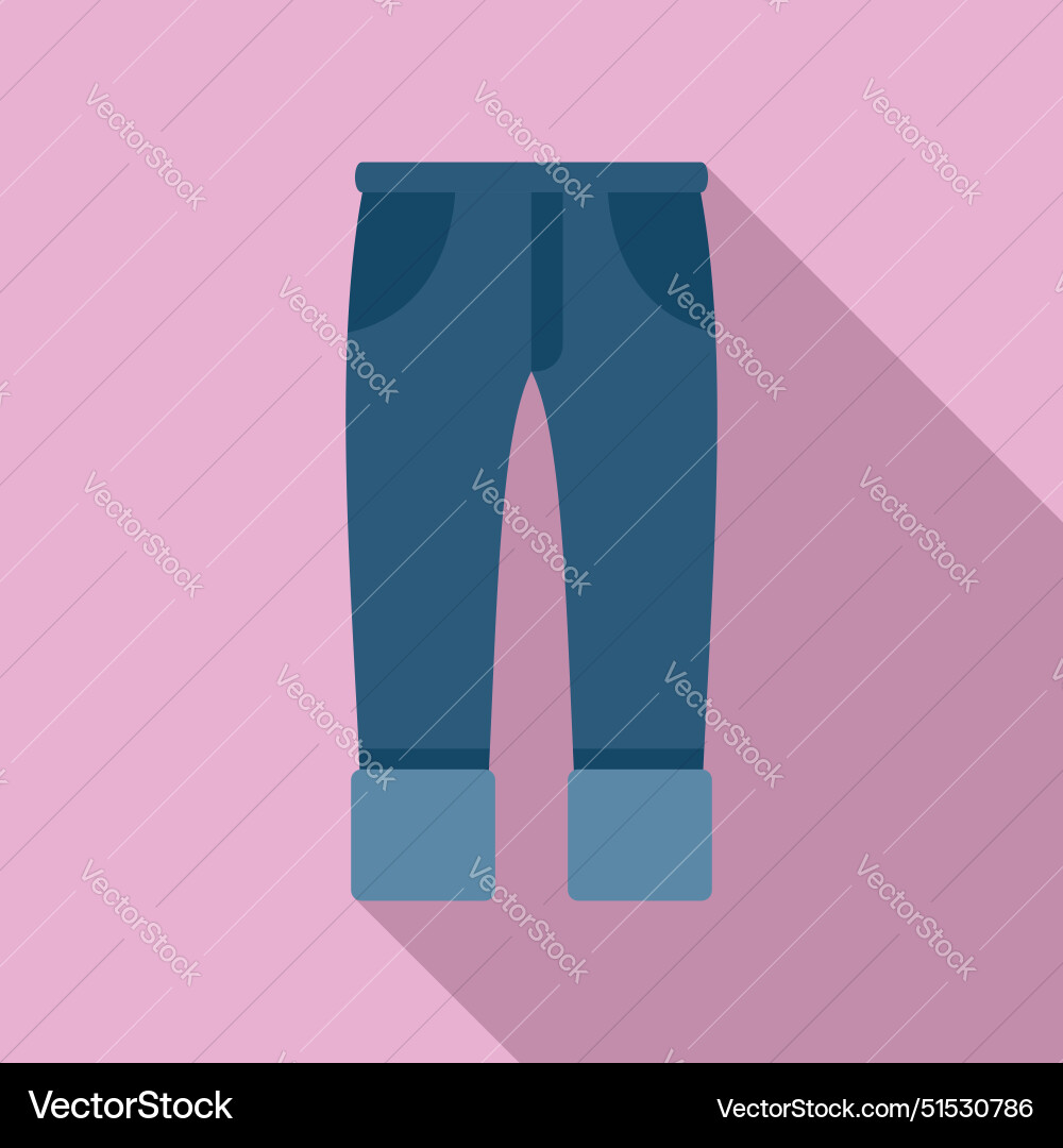 Folded trousers on pink background with shadow Vector Image