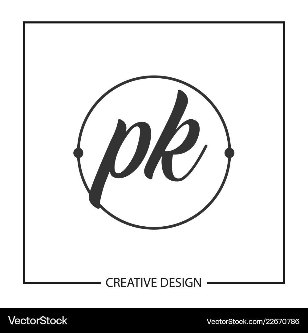 Initial letter pk logo template design Royalty Free Vector
