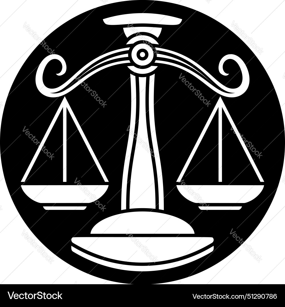 Libra scales zodiac horoscope sign Royalty Free Vector Image