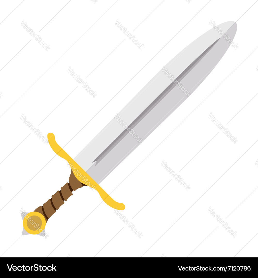 Medieval sword cartoon icon Royalty Free Vector Image