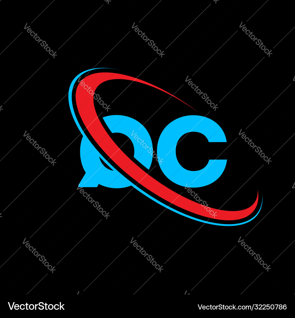 Qc q c letter logo design initial Royalty Free Vector Image