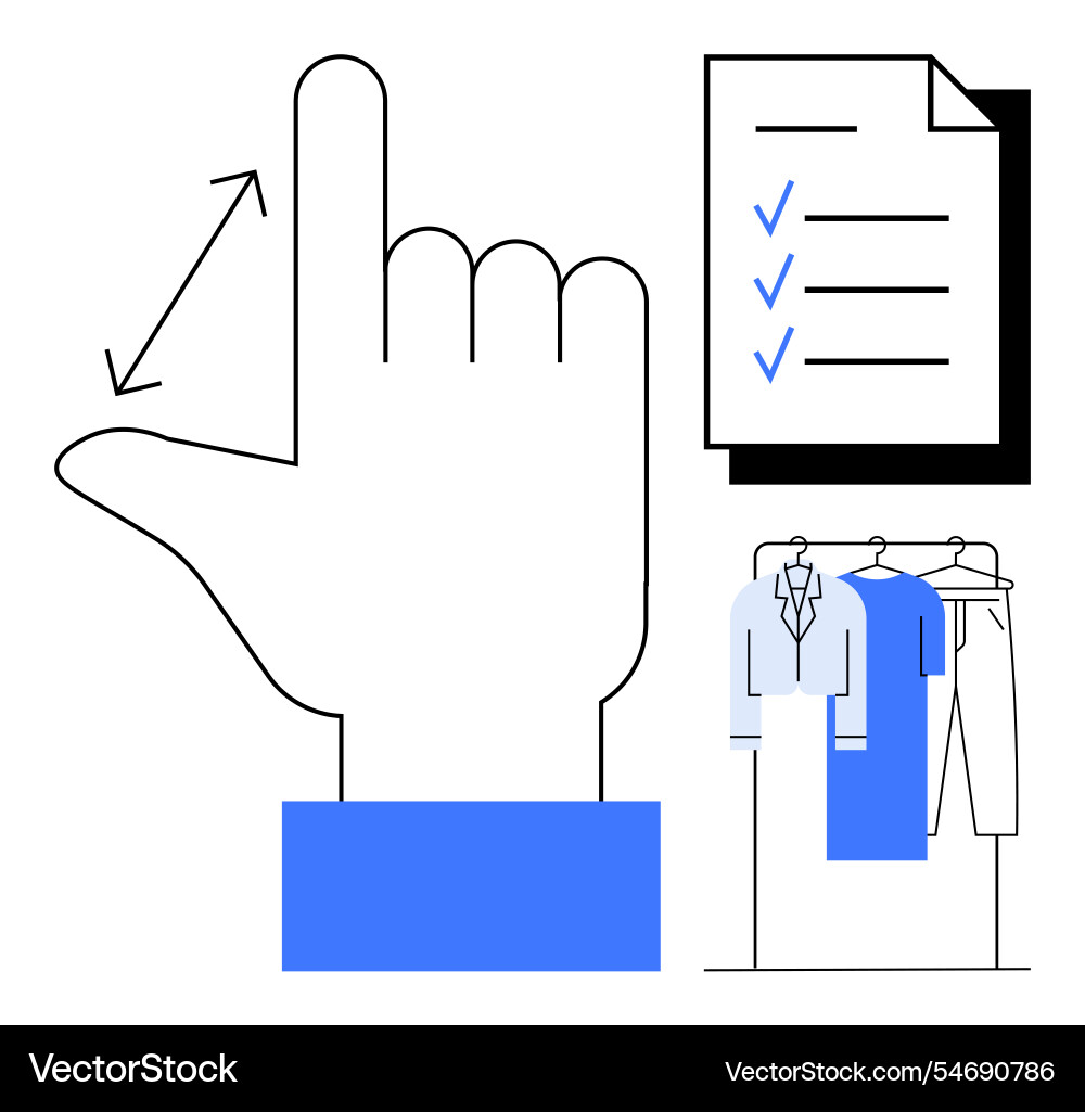 Shopping experience hand gestures for interaction Vector Image